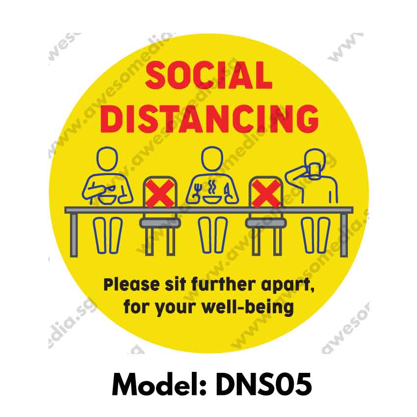 DNS05 - Social Distancing Do Not Sit Here Round [SG Ready Stock ...