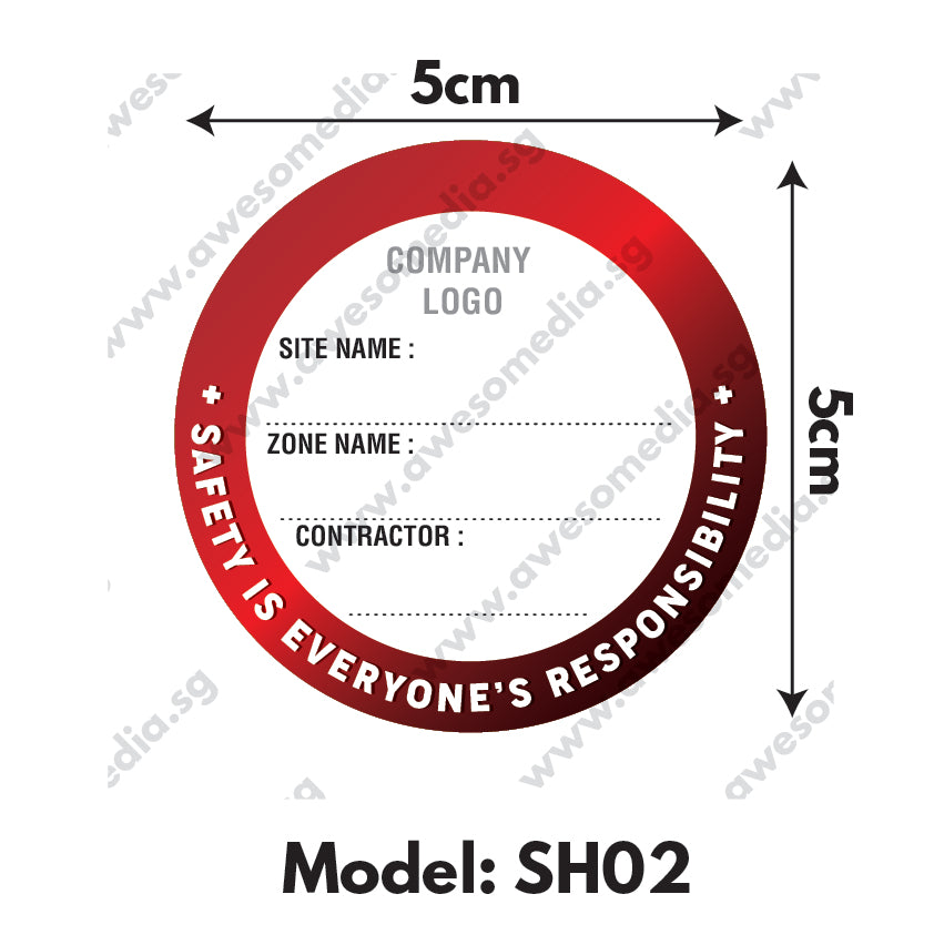 ZL01 - Zone Label for Construction Helmet – Awesomedia Pte Ltd